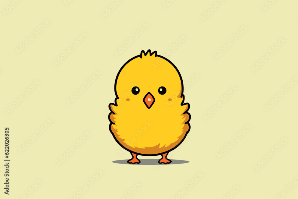 Vetor de Doodle inspired Pollito (Chick), cartoon sticker, sketch ...