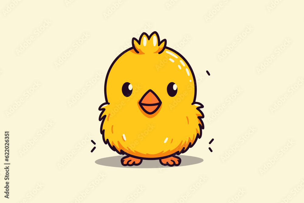 Doodle inspired Pollito (Chick), cartoon sticker, sketch, vector ...
