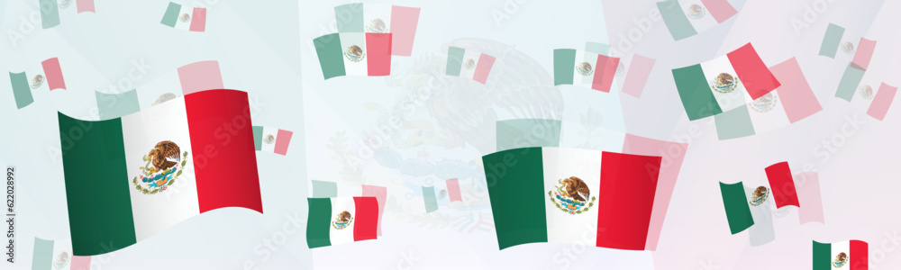 Mexico flag-themed abstract design on a banner. Abstract background ...