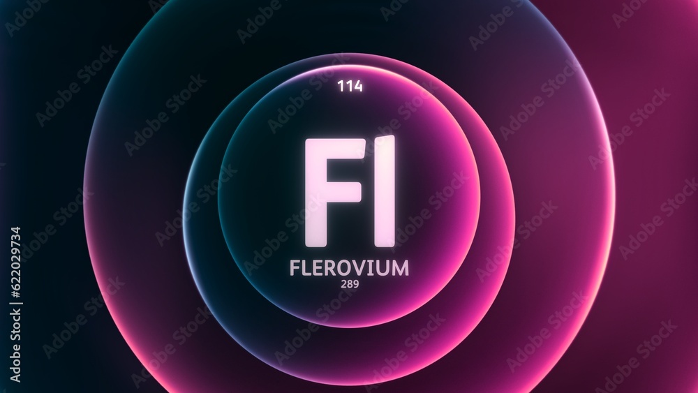 Flerovium as Element 114 of the Periodic Table. Concept illustration on ...