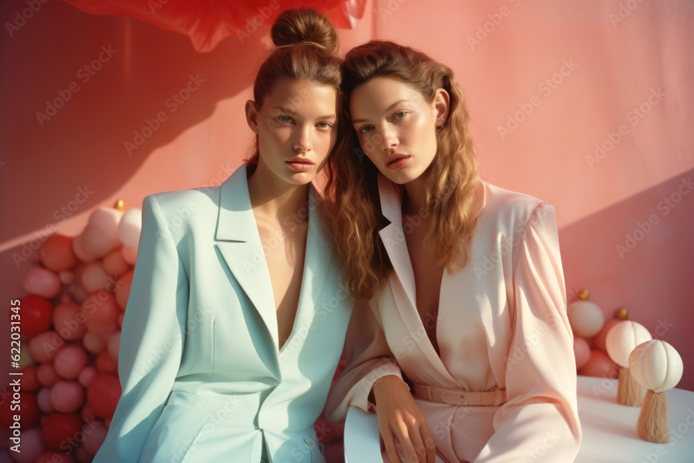 female friends/models/lgbtq + couple in magazine editorial fashion ...
