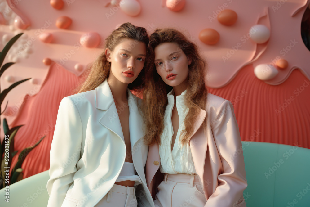 female friends/models/lgbtq + couple in magazine editorial fashion ...