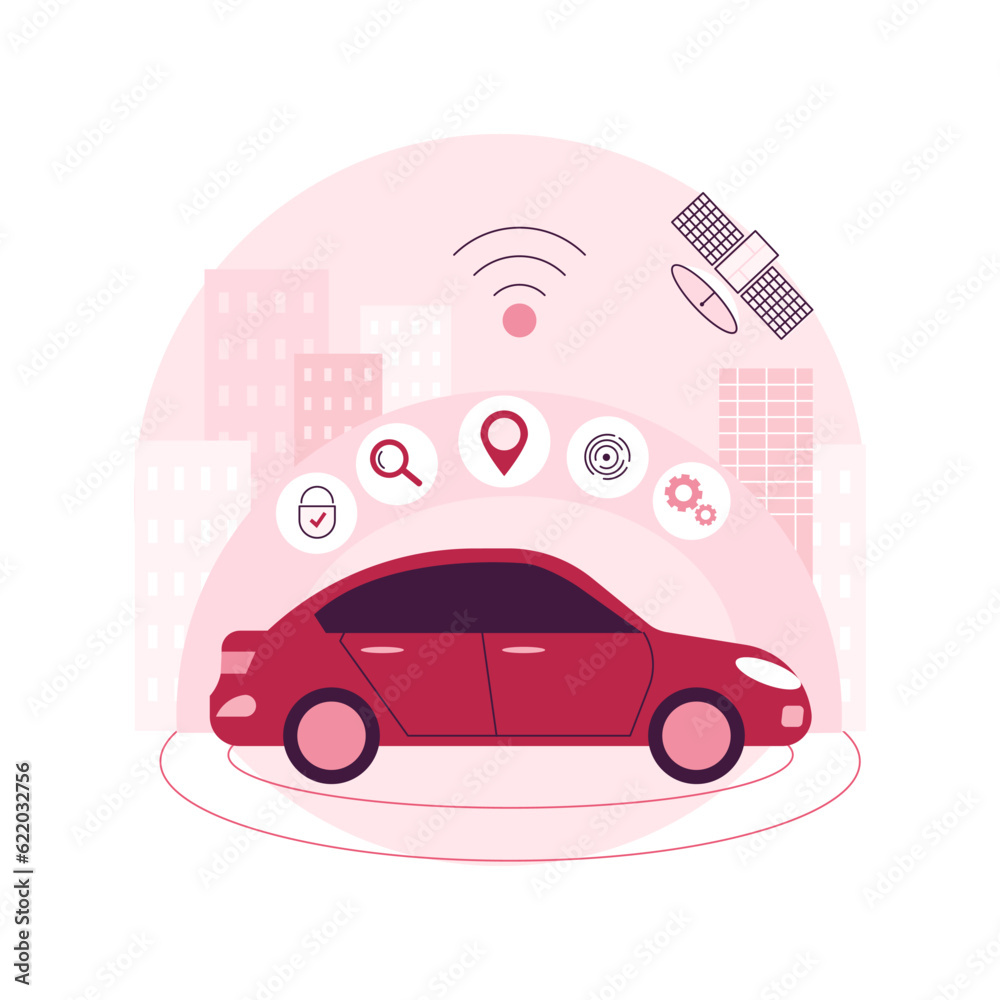 Autonomous car abstract concept vector illustration. Self-driving car ...