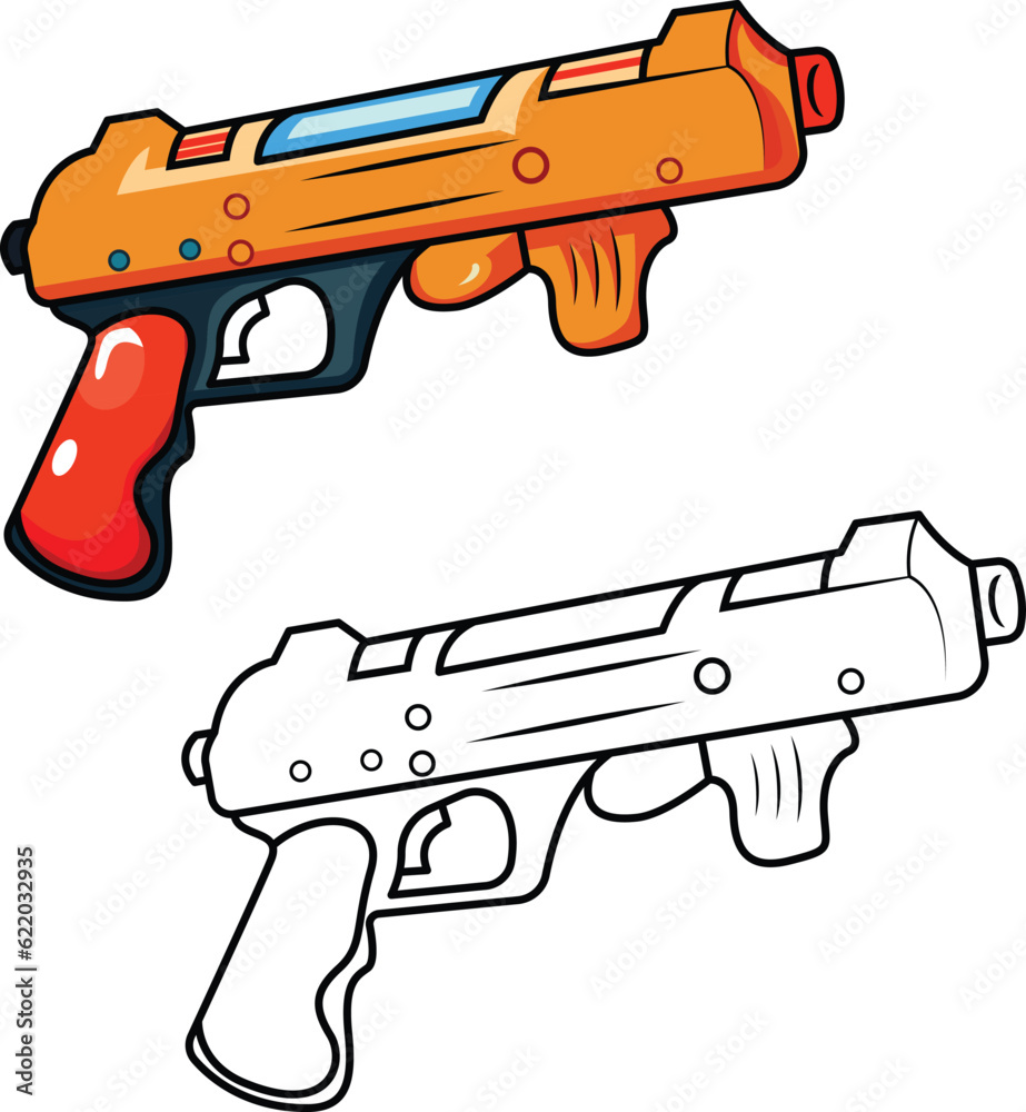 Toy Gun for Nerf Guns Automatic Machine Gun cartoon vector illustration ...