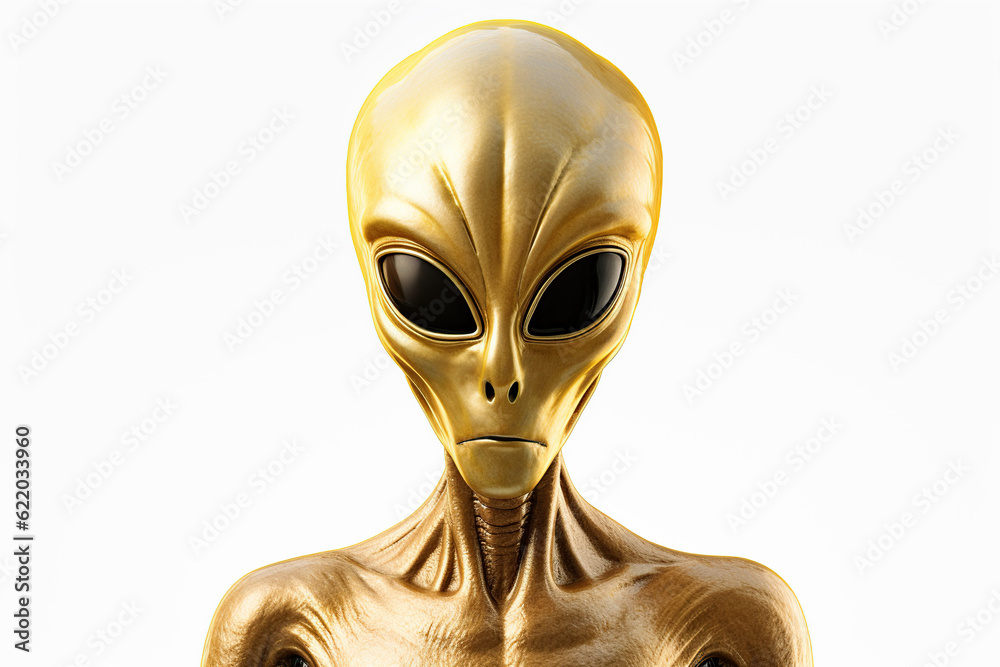 gold alien on white background Generative AI Stock Illustration | Adobe ...