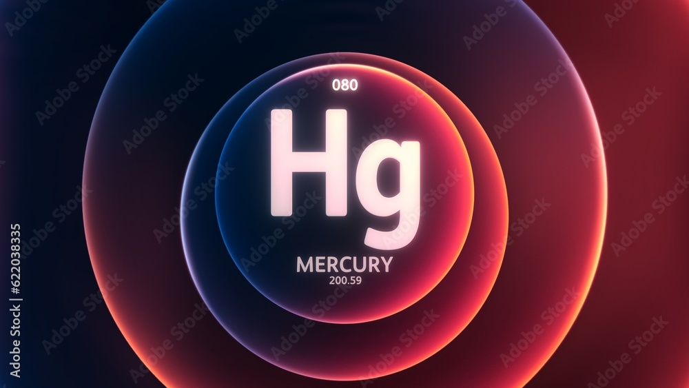 Mercury as Element 80 of the Periodic Table. Concept illustration on ...