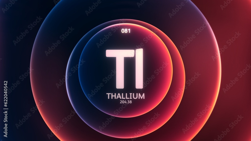 Thallium as Element 81 of the Periodic Table. Concept illustration on ...