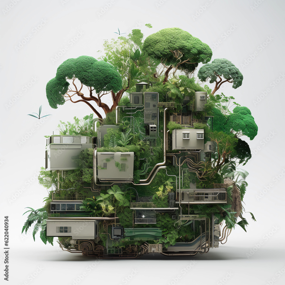 Sustainability meets technology in this artistic depiction of a ...