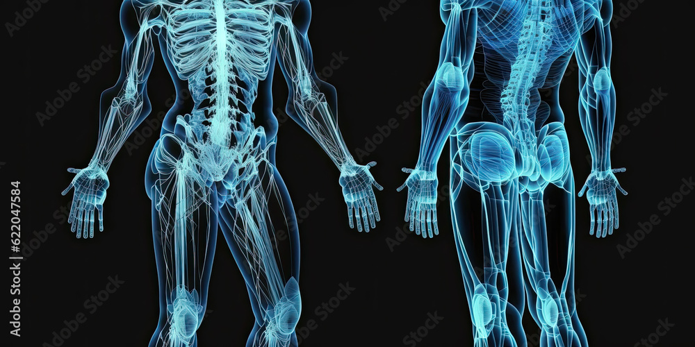 X-ray of human muscles: An image of the muscles in the human body ...