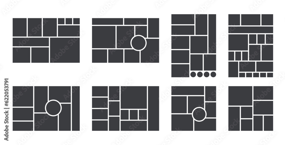 Photo collage grid. Moodboard template. Mood board banner. Photography ...