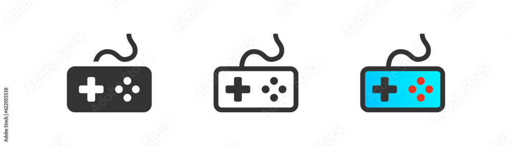 Retro gamepad icon isolated. Oldschool symbol. Console, joystick, video ...