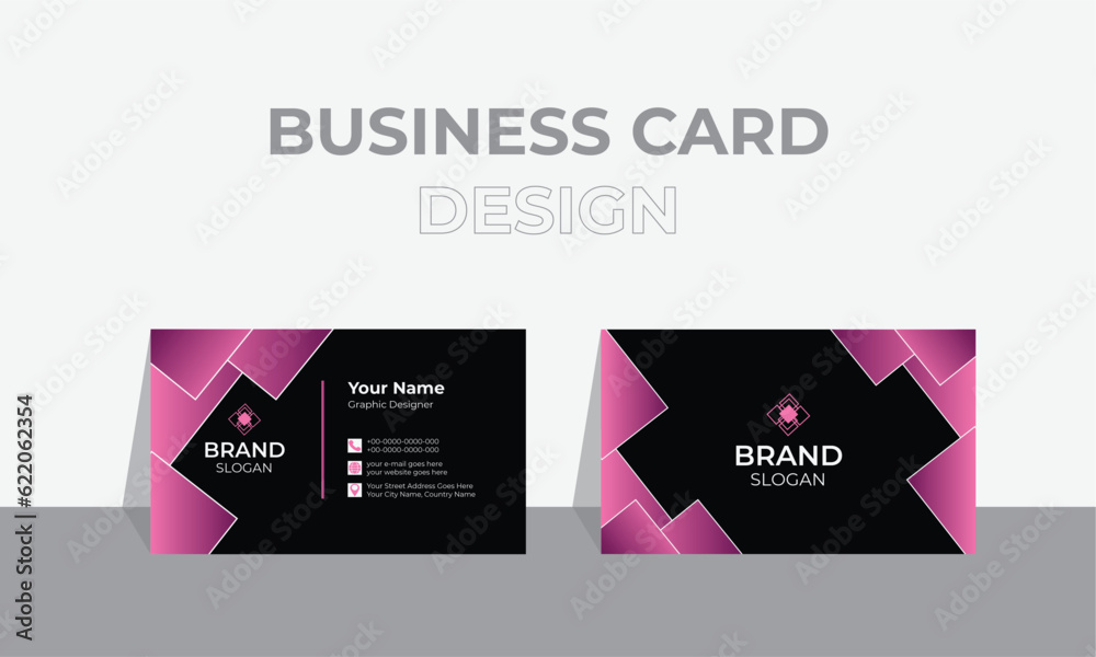 Modern presentation card. Vector business card template. Visiting card ...