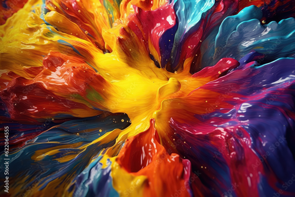 High-resolution desktop wallpaper featuring a vibrant paint splash ...