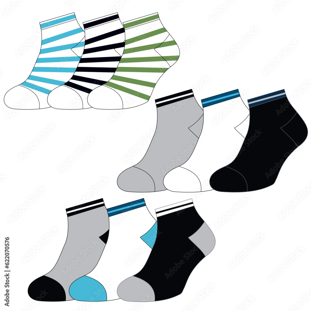 Vector realistic long socks with shadow isolated on white background ...