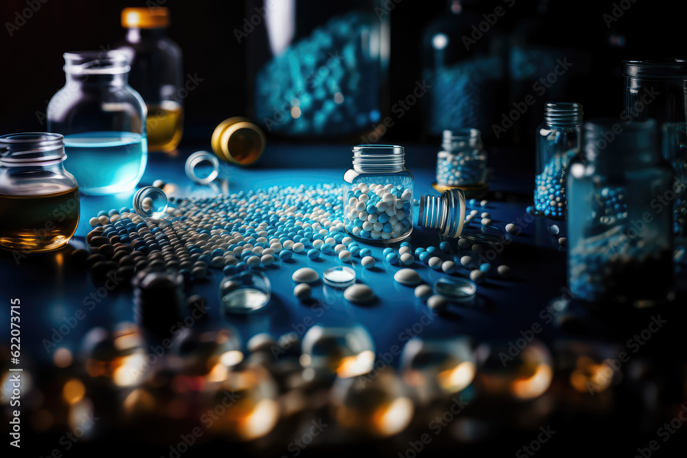 Hormonal pills encapsulated in a blister pack, featuring a purple pill ...