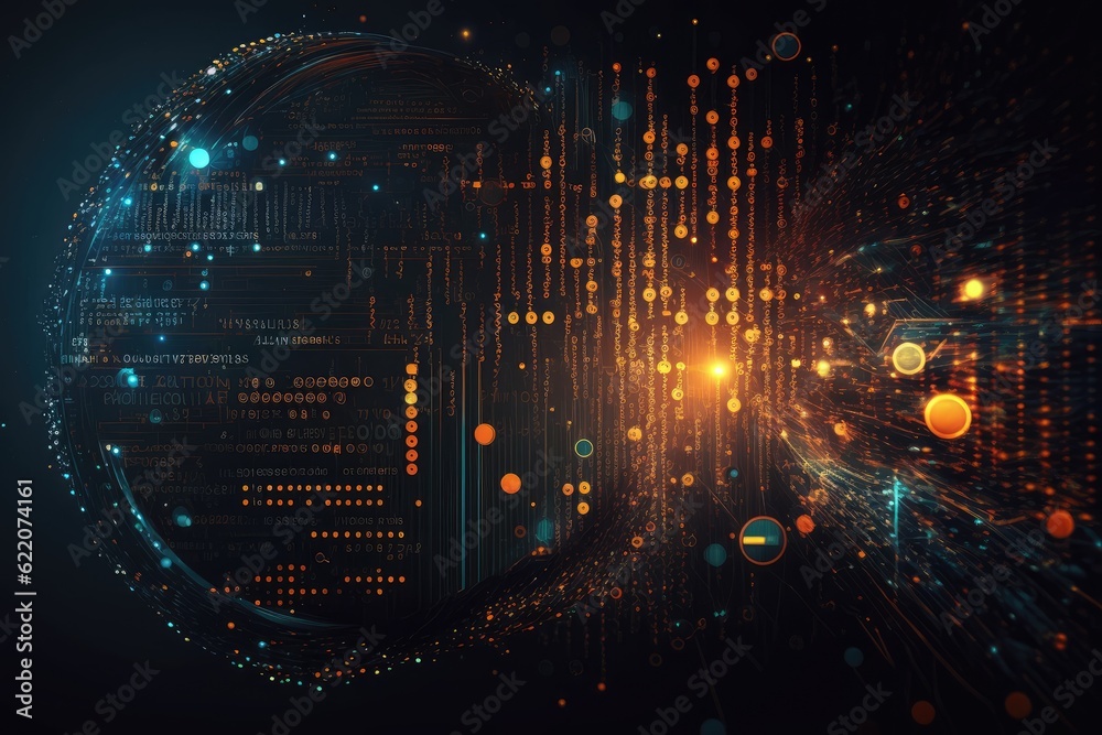 Big data information background, AI generated Stock Illustration ...