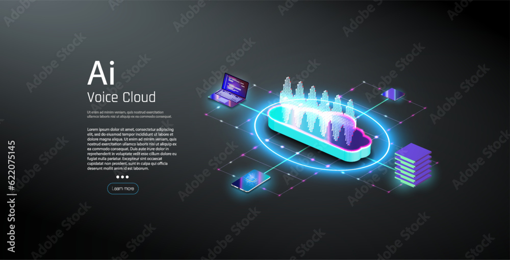 AI artificial intelligence robot support.Voice assistant concept. Vector sound wave. Voice and ...
