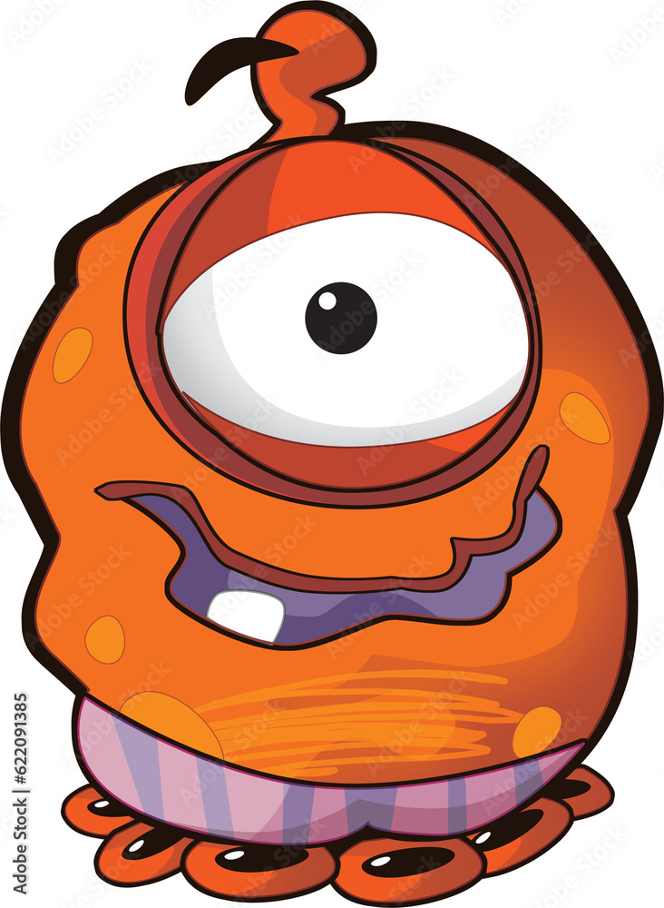 ภาพประกอบสต็อก cartoon scene with some funny looking alien isolated ...