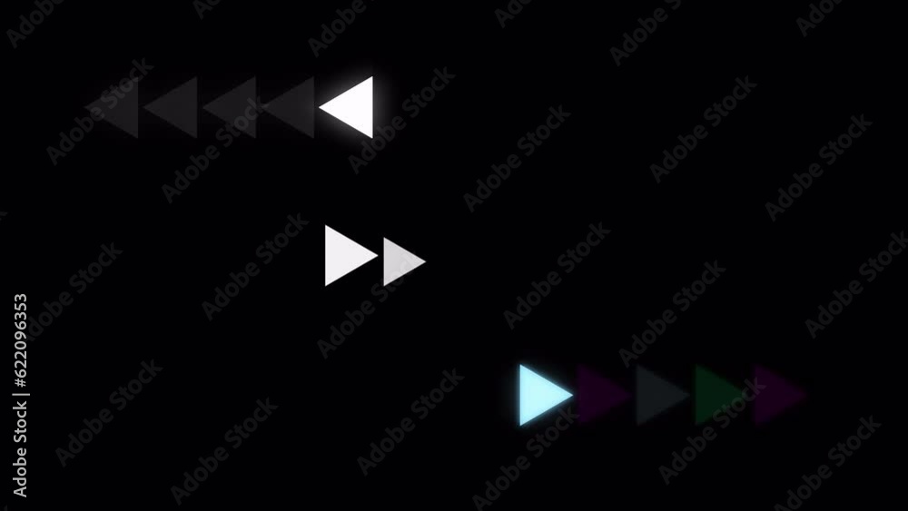 White and multi colored swipe arrow animation video. Blinking direction ...