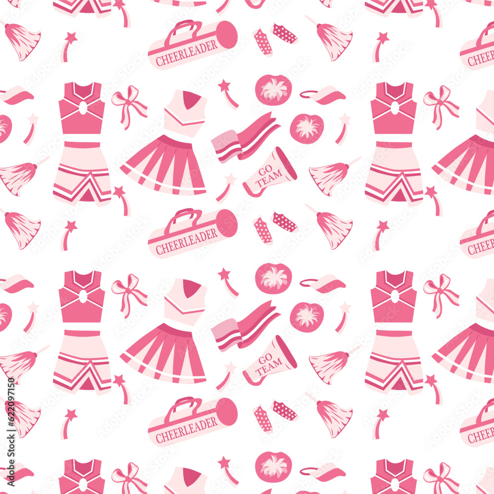 Set of cheerleading elements, banner, poster, vector illustration ...