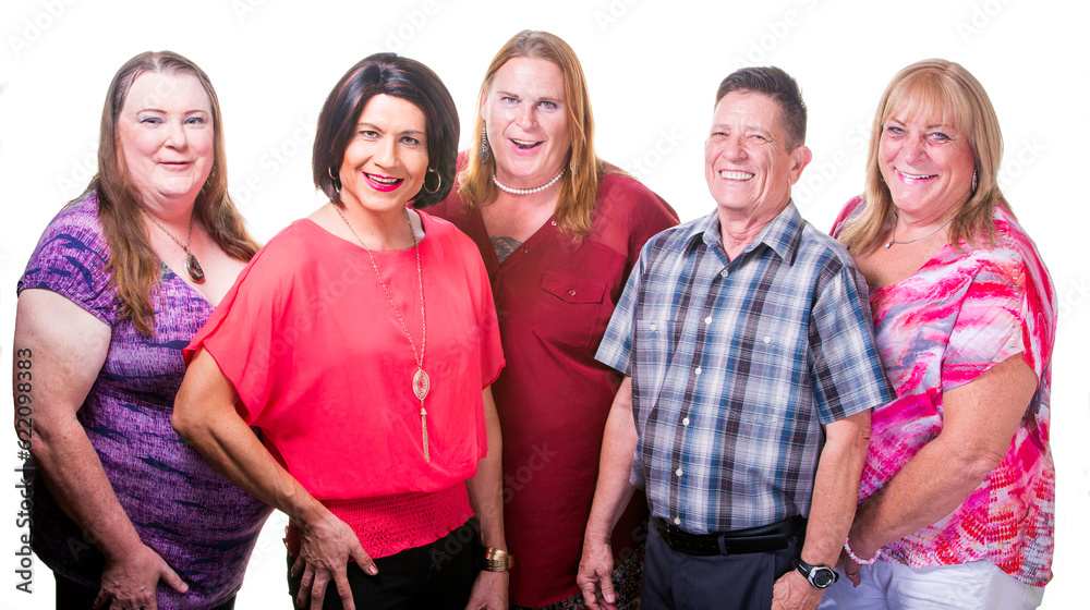 Five Transgender People Isolated on White Background Stock Photo ...