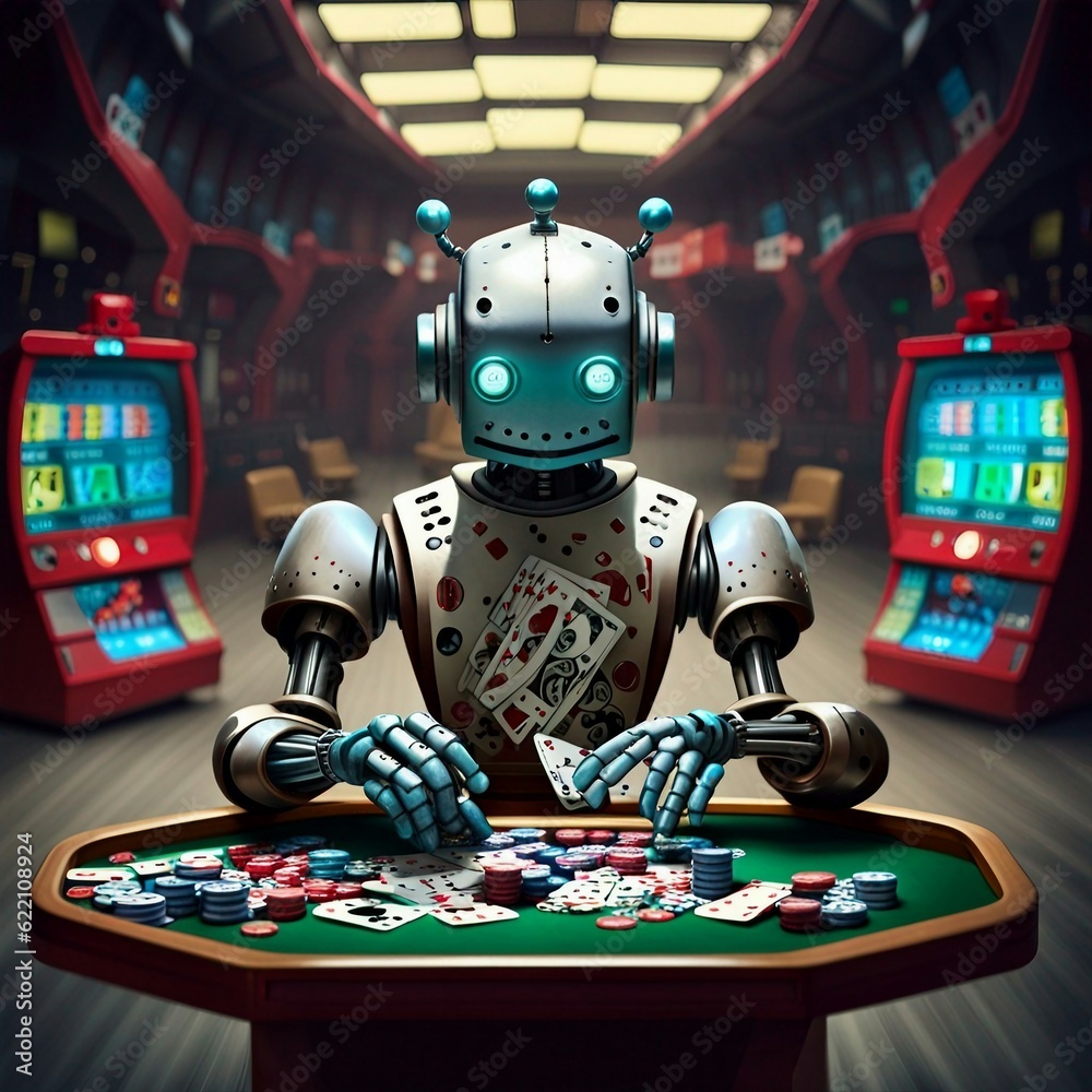 robot gambling Stock Illustration | Adobe Stock