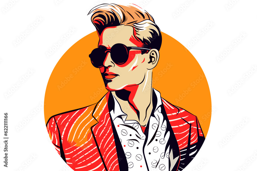 Doodle inspired Reality Star, cartoon sticker, sketch, vector ...