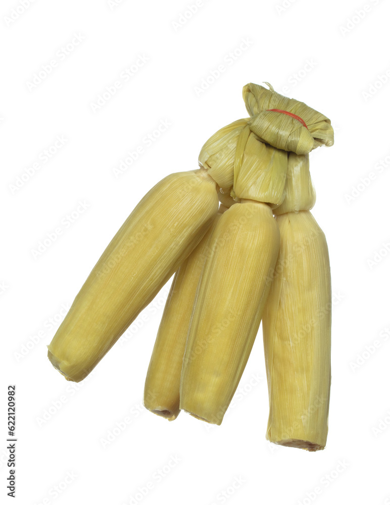 Corn package flying explosion with fruit juice, Yellow corn package ...