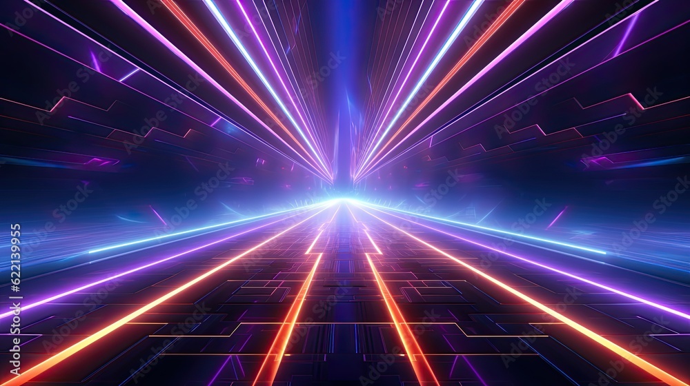 neon night, electro music video background scene, in the style of ...
