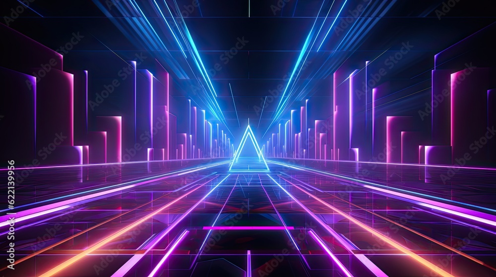 neon night, electro music video background scene, in the style of ...