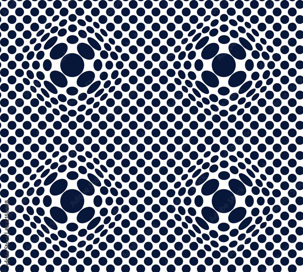 Optical illusion round dot pattern seamless. Abstract 3D Op art Victor ...