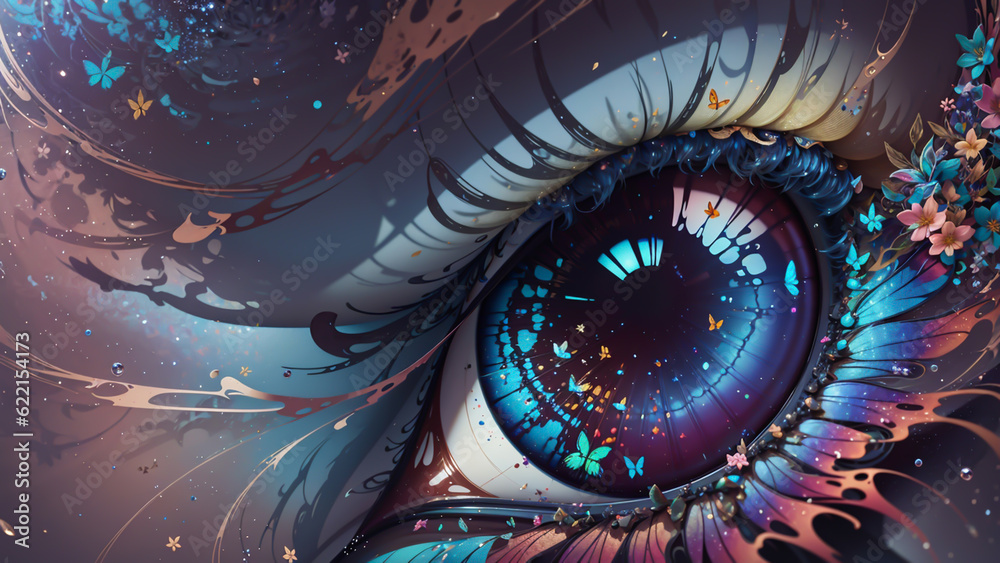 Realm of fantasy art a close up view unveils the bright and beautiful ...