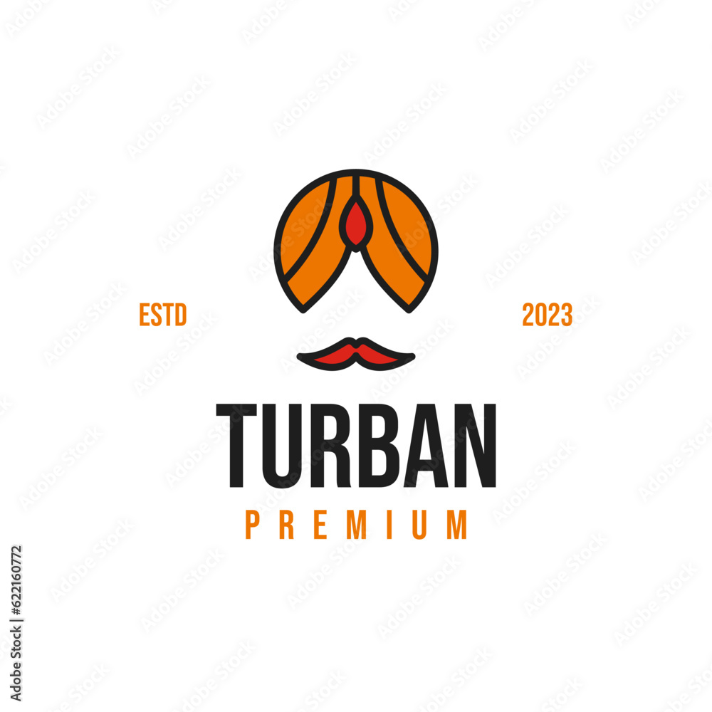 Man in Turban for Indian Culture Logo Design Concept Vector ...