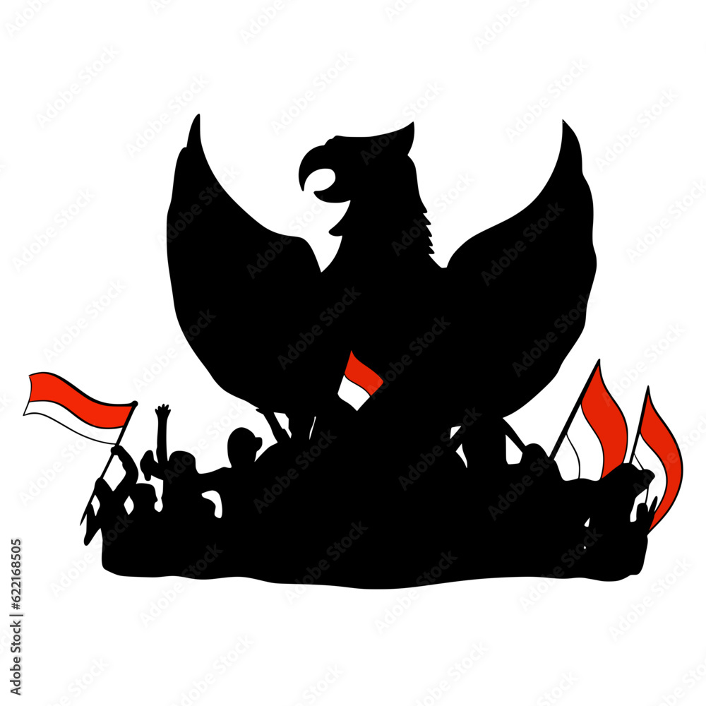 Garuda ilustrasi bayangan dirgahayu indonesia, hari ke,erdekaan 17 ...