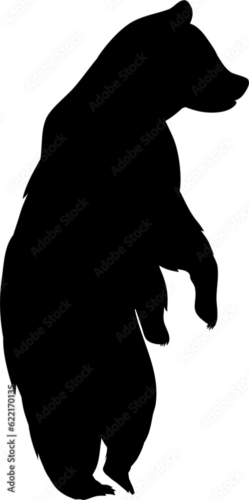 Standing Bear Silhouette Wildlife Vector Stock Vector | Adobe Stock