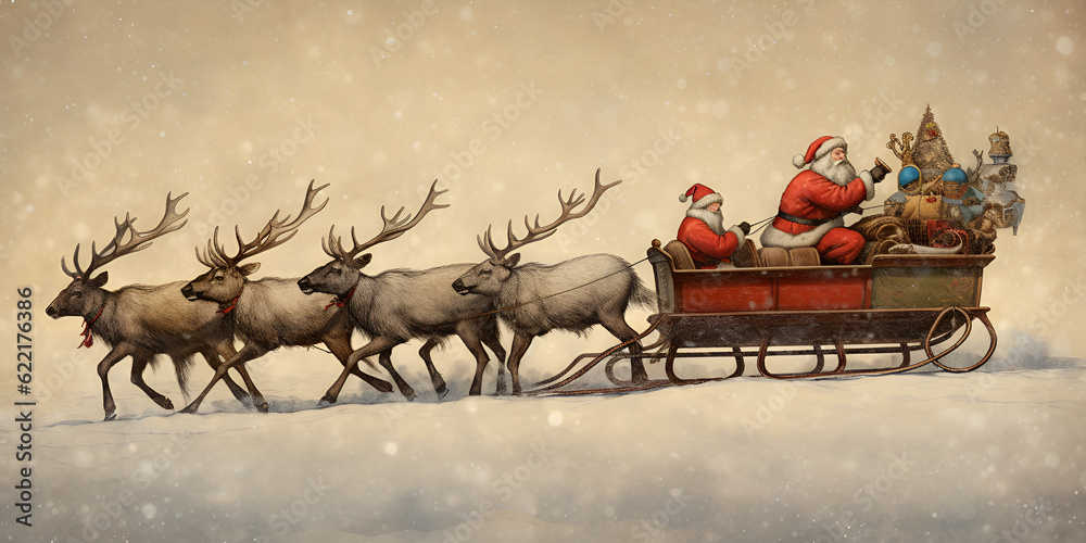 Santa's On His Way Generative Ai Santa's Journey: A Magical Adventure ...