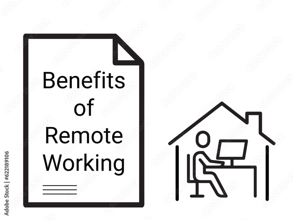 Benefits of Benefits of Remote Working icon and text document of Remote ...