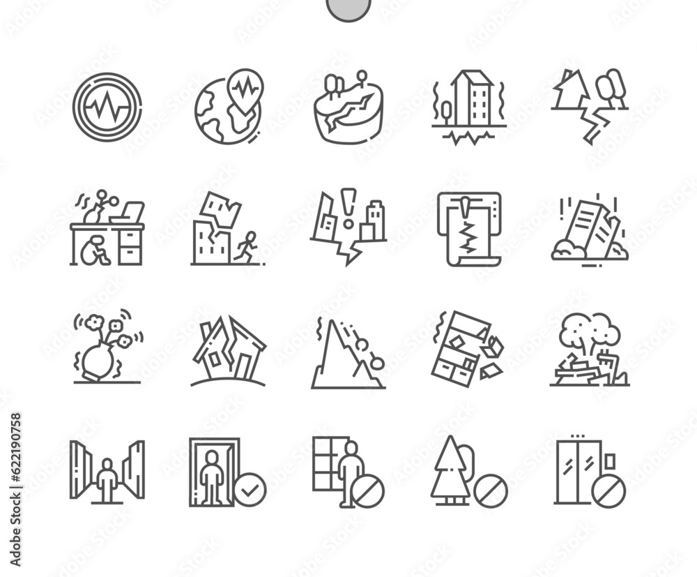 Earthquake. Nature disaster, destruction. Safety zone. Emergency ...