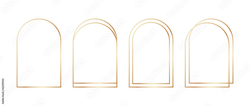 Golden geometric frames in art deco style. Luxury gold borders for for ...