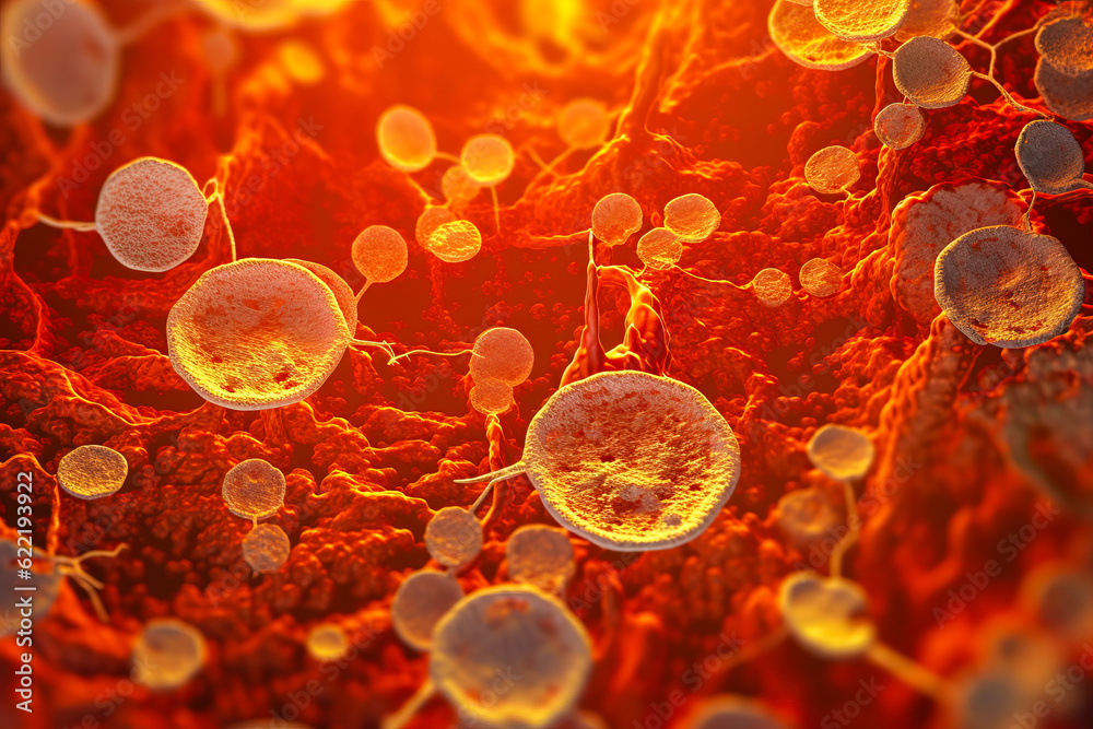 Impressive view of human cells under microscope with subtle recycling ...