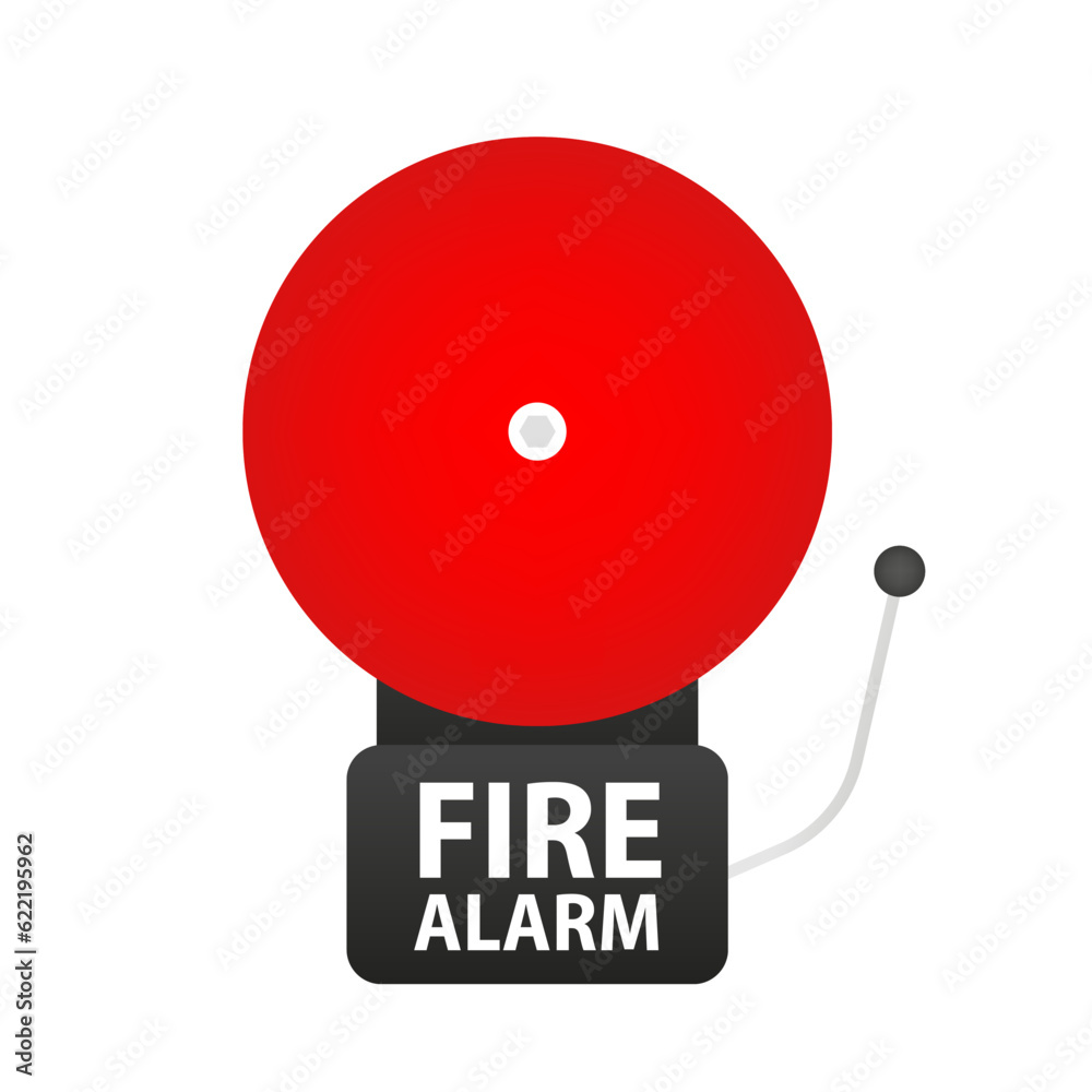Vetor de Fire alarm system. Fire engineering. Realistic Detailed 3d Red ...