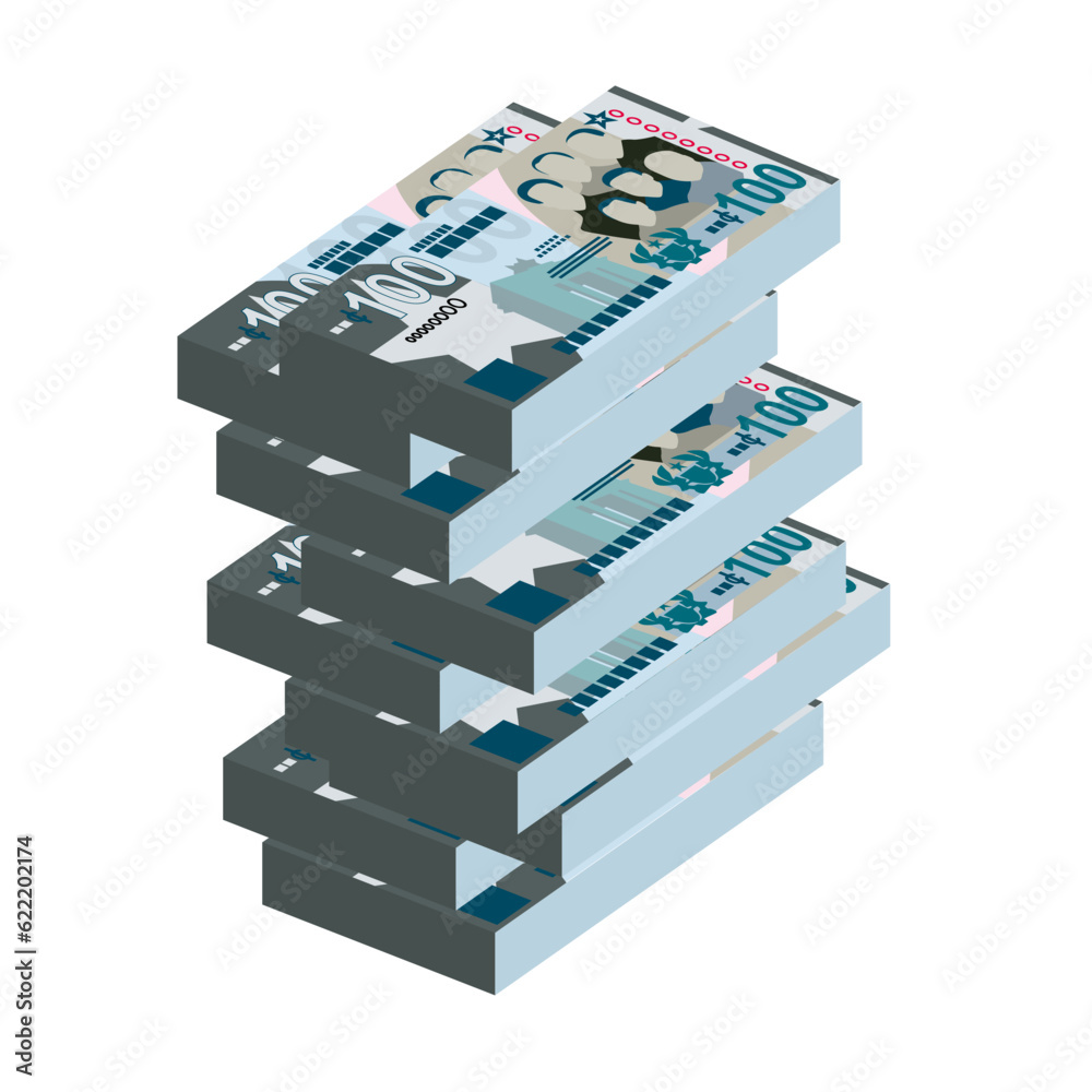 Ghana Cedi Vector Illustration. Ghanaian money set bundle banknotes ...