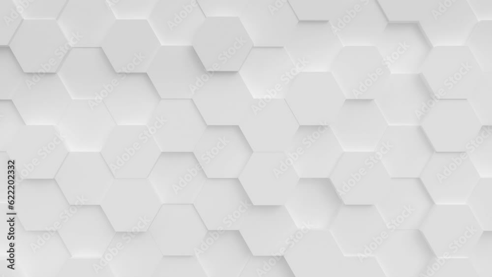 Vidéo Stock Abstract Hexagon Geometric Surface Loop 1A. Light bright clean minimal hexagonal ...