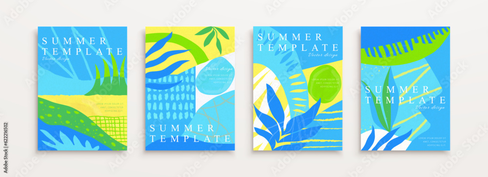 Abstract style poster template set Stock Vector | Adobe Stock