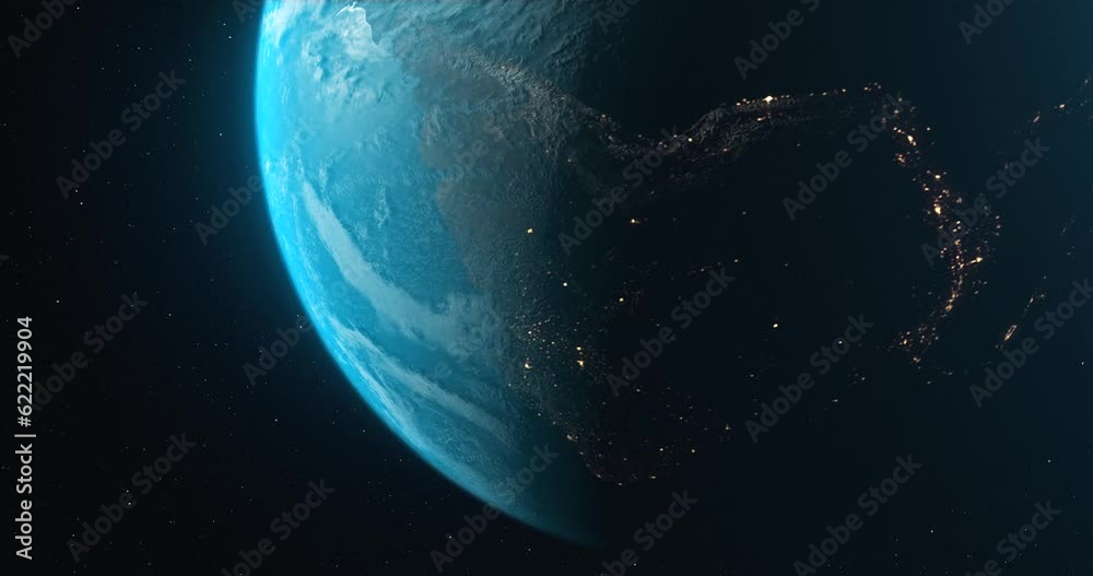 Planet Earth view from space, motion graphics video shows the Earth ...