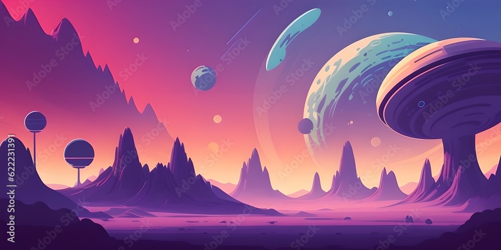 Alien forest game background, generative ai Stock Illustration | Adobe ...