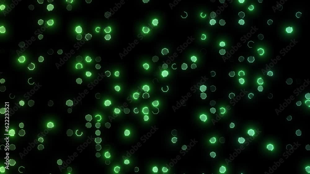 Computer Data Technology Background. Glowing Dot And Circle Particle ...