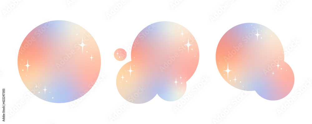 Round abstract vector set, round shapes, round blob shape set, trendy ...