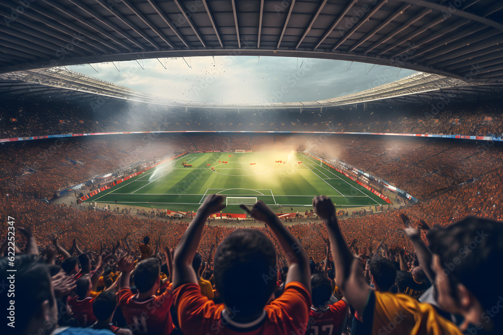 football soccer stadium crowd audience ai generated art Stock ...