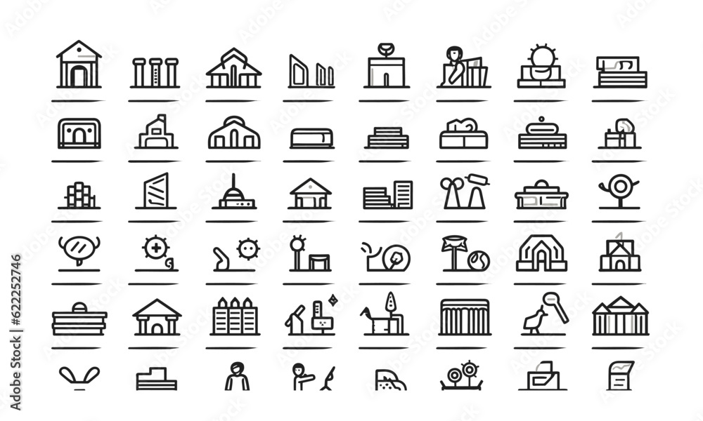 Instruction web symbols inline style. School, college, achievement ...